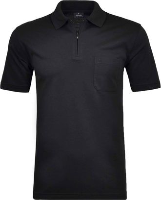 Ragman Herren Softknit-Poloshirt mit Zip Schwarz-009, 5XL