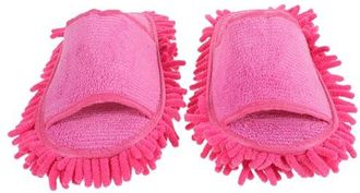 Holibanna Pantoufles DIntérieur pour Femmes en Velours Rayé Rose Foncé Semelle Adhésive Large Taille 35-38 Pantoufles Nettoyants Pratiques pour Maison Ramassage