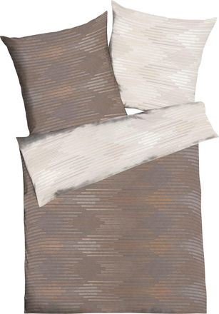 Kaeppel Wendebettwäsche Ikat Mako-Satin Nougat Größe 1x 135x200 cm + 1x 80x80 cm