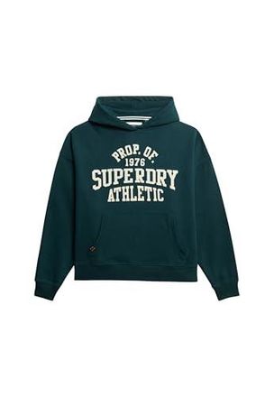 Superdry Sweat &agrave; capuche d&eacute;contract&eacute; Athletic Essentials pour femme, Vert pin fonc&eacute;, 36