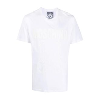 Moschino Homme, Tops, Blanc, Taille: M T-Chemises