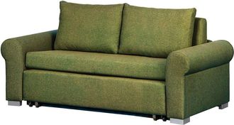 Mørteens home24 Schlafsofa Basic Country Grün/Grün Stoff Doran 184cm mit Schlaffunktion Landhaus