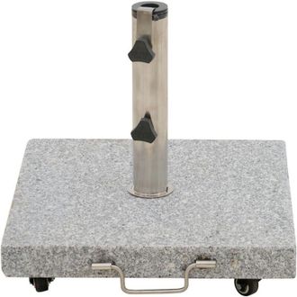 Siena Garden ENNIO Granit Schirmst&auml;nder 28 kg, eckig Granit hellgrau geb&uuml;rstet, mit 4 Rollen