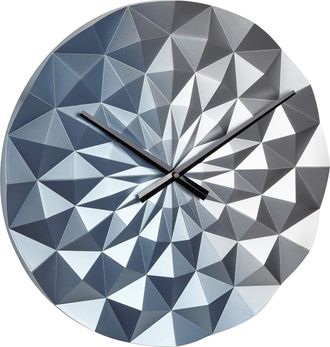 TFA Dostmann Wanduhr analog Diamond, 60.3063.06, mit Qualit&auml;tsuhrwerk, Polygonal, Lange Batterielaufzeit, blau-metallic, (L) 396 x (B) 44 x (H) 396 mm