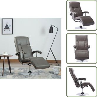 vidaXL TV-Sessel Grau Kunstleder - Fernsehsessel - Relaxsessel - Ledersessel - Bequemstuhl - Wohnzimmersessel