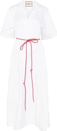 Plan C Plan C, Femme, Robes, Blanc, Taille: 42 FR Abito Plissettato