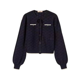 Twinset Femme, Pulls, Bleu, Taille: 40 FR Cardigan Coreana