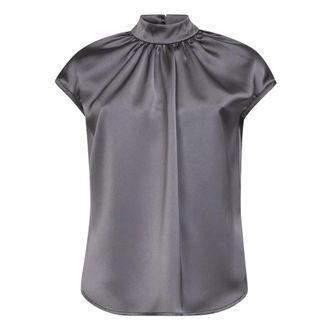 Blanca Vita Oberteil mit Stehkragen und Raffung - - Blouses & Shirts - Damen - Grau - S