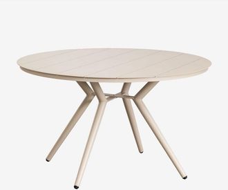 Sklum Sklum - Table de jardin ronde en aluminium Val&eacute;rie Tapioca Beige &Oslash;125 cm