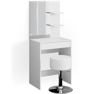 Vicco Coiffeuse Isabelle, Blanc, 60 cm avec tabouret Vicco