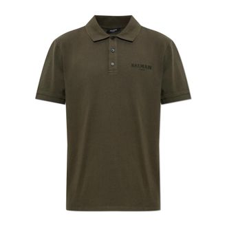 Balmain Polohemd mit besticktem Logo - - Tops - Herren - Gr&uuml;n - XL