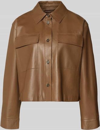 Max Mara Boxy Fit Lederjacke aus echtem Lammleder Modell PIOVRA