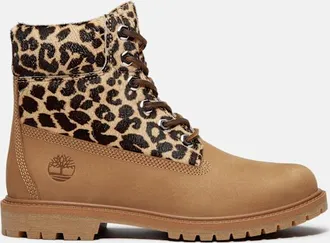 Timberland 6-Inch-Premium Boot mit Leopardenprint f&uuml;r Damen in Beige, Damen, Beige, Gr&ouml;&szlig;e