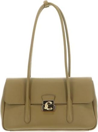 Coccinelle Cuir sac &agrave; &eacute;paule bandouli&egrave;re sac &agrave; main C-Me Lock Handbag Grained Leather Seagrass kaki