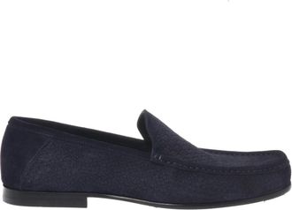 Baldinini Homme, Chaussures, Bleu, Taille: 46 EU Mocassin imprim&eacute; tiss&eacute; en daim bleu