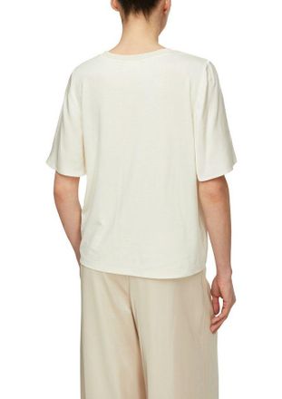 Comma T-Shirt mit geripptem Ausschnitt