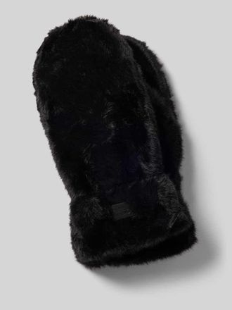 Kurt Beines Handschuhe aus Kunstfell mit Label-Detail