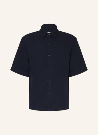 Sandro Sandro Kurzarm-Hemd Slim Fit Aus Piqu&eacute; blau