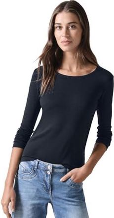 Cecil T-Shirt &agrave; col Rond pour Femme, Bleu Universel, XXL