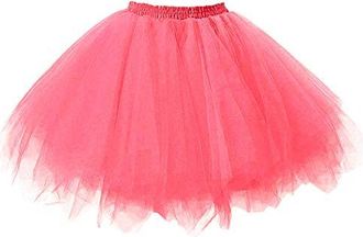 Generic Jupes en tulle multicouches pour fille - Jupe en maille - Taille haute - Style classique - Princesse - Costume de f&ecirc;te, rose, taille unique