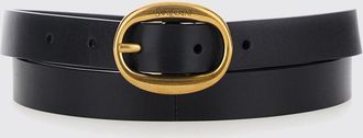 Saint Laurent Ceinture en cuir de veau avec boucle et logo grav&eacute;