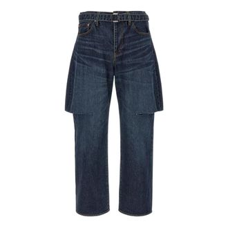 sacai Cut-Out Gerades Jeans - - Jeans - Damen - Blau - M