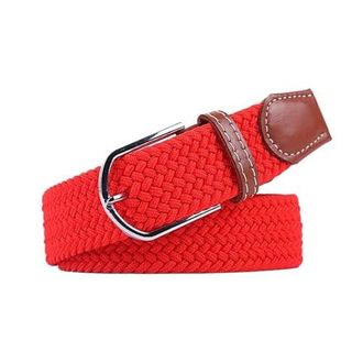 Generic Ceinture &eacute;lastique en toile tiss&eacute;e avec boucle ardillon tricot&eacute;e pour homme et femme, 9, 3.3cmX107cm