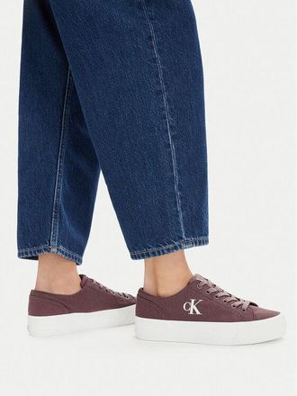 Calvin Klein Jeans Sneakers Vulc Flatform Low Canvas Mg YW0YW01763 Dunkelrot