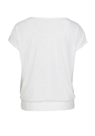bianca Kurzarmshirt WIEBKE - Wasserfallshirt mit gerafftem Saum - Shirt Damen