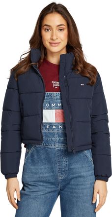 Tommy Jeans Damen Pufferjacke Cropped Essential Puffer Kurz, Blau (Dark Night Navy), XXS