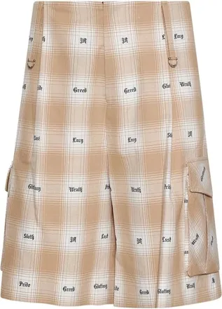 John Richmond Homme, Shorts, Beige, Taille: XL Check Cargo Shorts