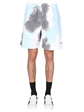 Msgm Tie-Dye Cotton Bermuda - Multicolor
