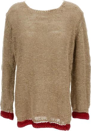 Comme Des Gar&ccedil;ons Femme, Pulls, Beige, Taille: 38 FR Maille &agrave; Manches Longues et Col Rond