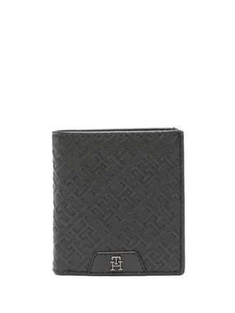Tommy Hilfiger portefeuille en cuir &agrave; motif emboss&eacute; - Noir