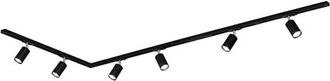 Briloner Système de rail Rail set complet, 6x GU10 spots orientables, forme L, système de rail déclairage plafond, rail de spot, lampe de plafond, plafonnier, 