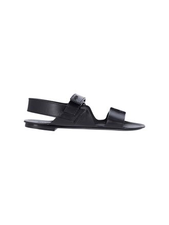 Saint Laurent Lederlogo-Sandalen