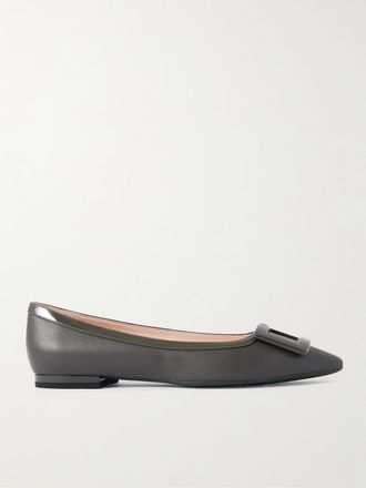 Roger Vivier Ballerines En Cuir À Boucles Gommettine - Gris