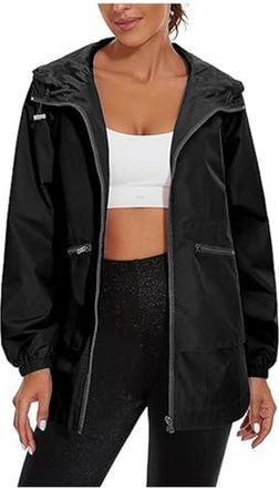 Generic 2026 Veste coupe-vent &agrave; capuche et fermeture &eacute;clair pour femme, Noir, XXL