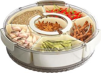 Generic Plateau de service &agrave; collation | Plateau &agrave; go&ucirc;ter avec couvercle, plateau &agrave; bonbons divis&eacute; transparent avec couvercle et poign&eacute;e, plateau &agrave; collations