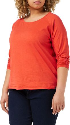 Camel Active Camel Active Womenswear Damen Basic Langarm T-Shirt, Orange, XS