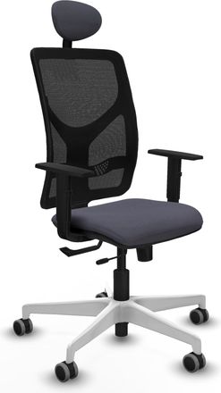 Piqueras y Crespo Stuhl mit Armlehnen, h&ouml;henverstellbarer Lendenwirbelst&uuml;tze und festem Kopfteil, ausgestattet mit Syncro/Traslack und Schneideschaum, mit Rollen von 65