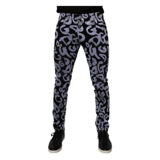 Dolce & Gabbana Schwarze Skinny Jeans mit Logo-Monogramm - - Jeans - Herren - Mehrfarbig - M