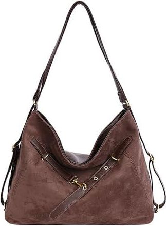 Generic Sac fourre-tout tendance en daim pour femme - Grande capacit&eacute; - En cuir souple - Pour voyage, universit&eacute;, travail, sac &agrave; main d&eacute;contract&eacute; r&eacute;tro, 007-m
