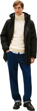 Tommy Hilfiger Herren Parka Rockie Down mit Kapuze, Schwarz (Black), L