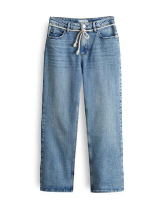 OPUS Damen Boyfriend | Boyfriend Jeans LANI Casual Mid Rise aus BCI Cotton Mix mid Provence Blue, 34 L26