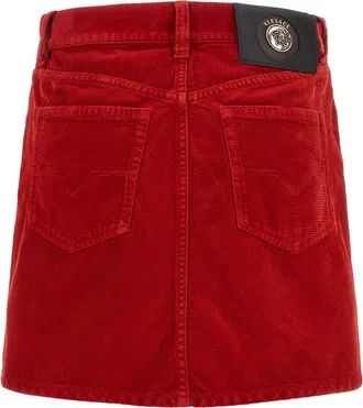 Versace Corduroy Skirt - Red