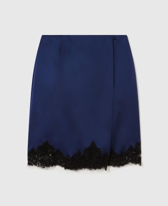 Stella McCartney Iconic Lace Skirt, Woman, Navy, Size: 38