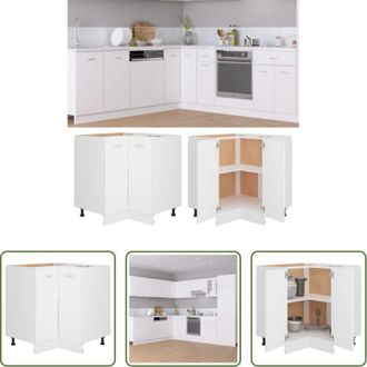 vidaXL K&uuml;chenm&ouml;bel - Eckunterschrank Lyon Wei&szlig; 75,5x75,5x81,5 cm Holzwerkstoff