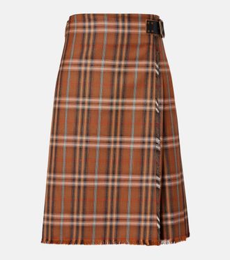 Burberry Midirock Burberry Check aus Wolle