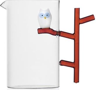 Ichendorf Pichet animal, hibou, sur branche en verre